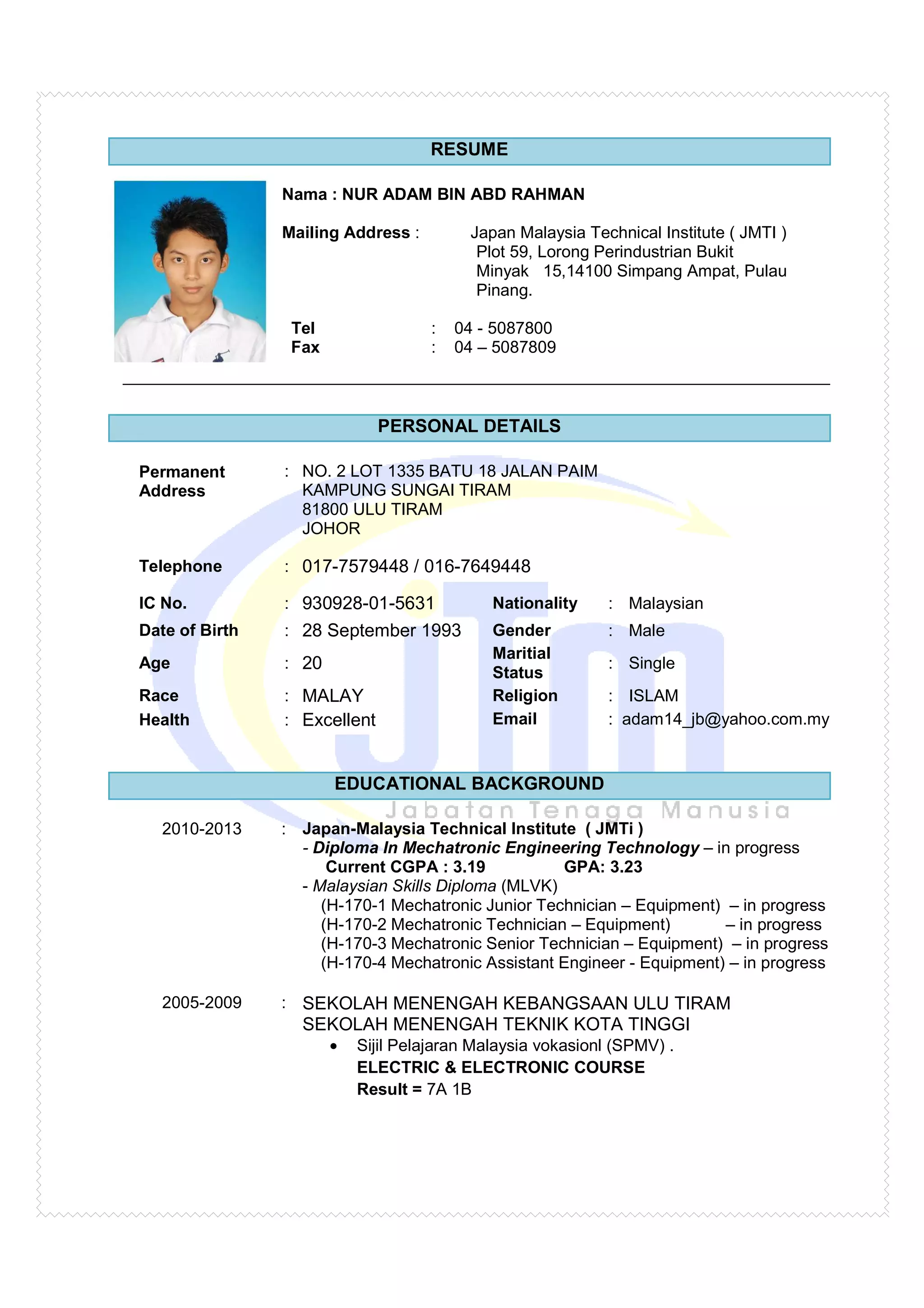 Resume adam big | PDF