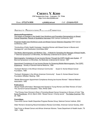 Resume Addendum | DOC
