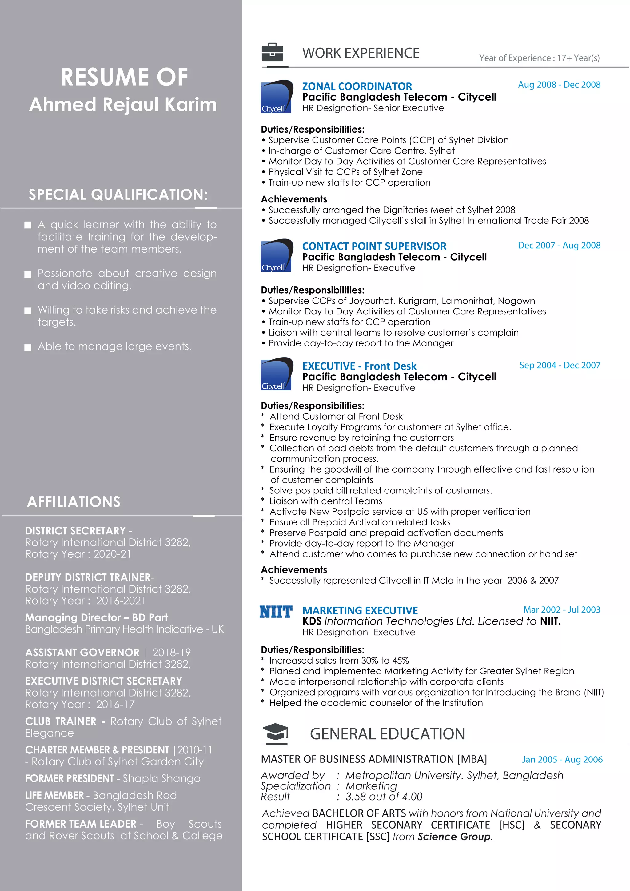 Resume Ahmed Rejaul Karim | PDF