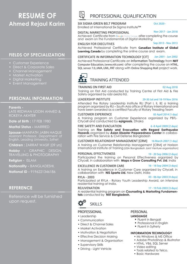 Resume Ahmed Rejaul Karim | PDF | Business Administration | Business