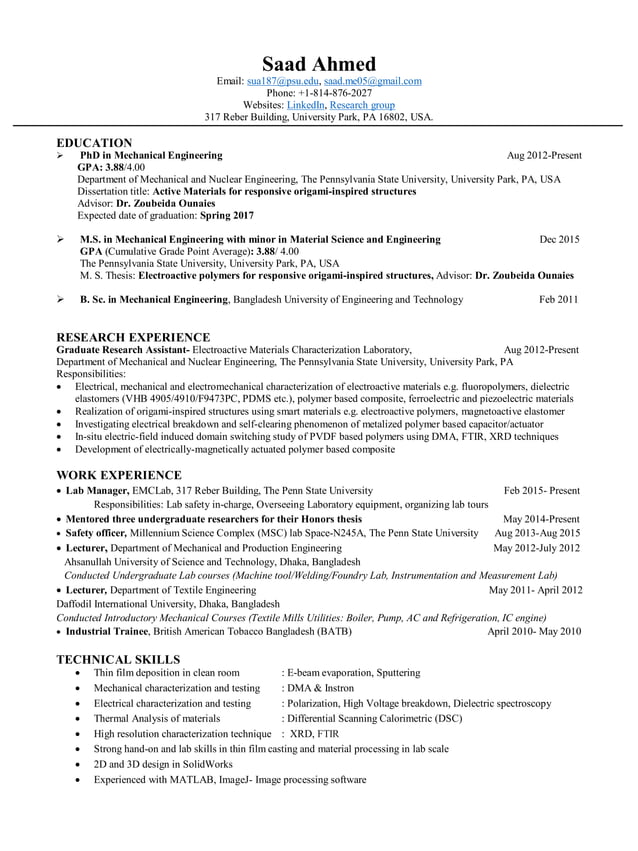 Resume ahmed,saad | PDF