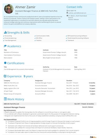 Resume' ahmer zamir | PDF