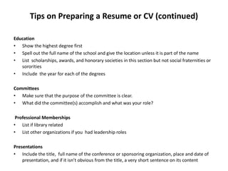 Resume and cover letter workshop | PPTX