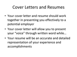 Cover Letter & Resume Writing | PPT