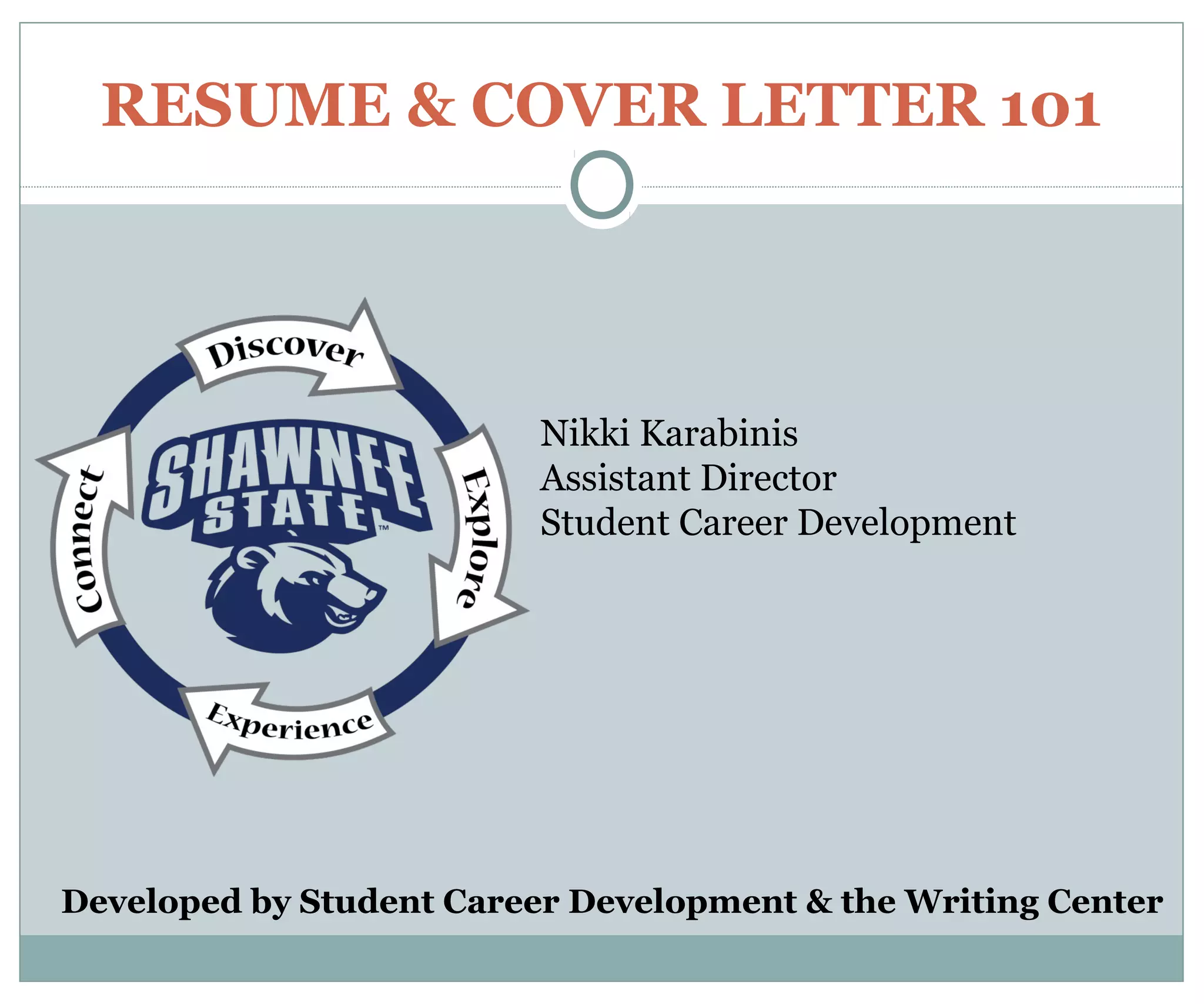Resume and cover letter 101 | PPT