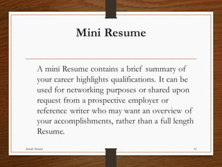 Resume and cv writing by sohail ahmed solangi | PDF