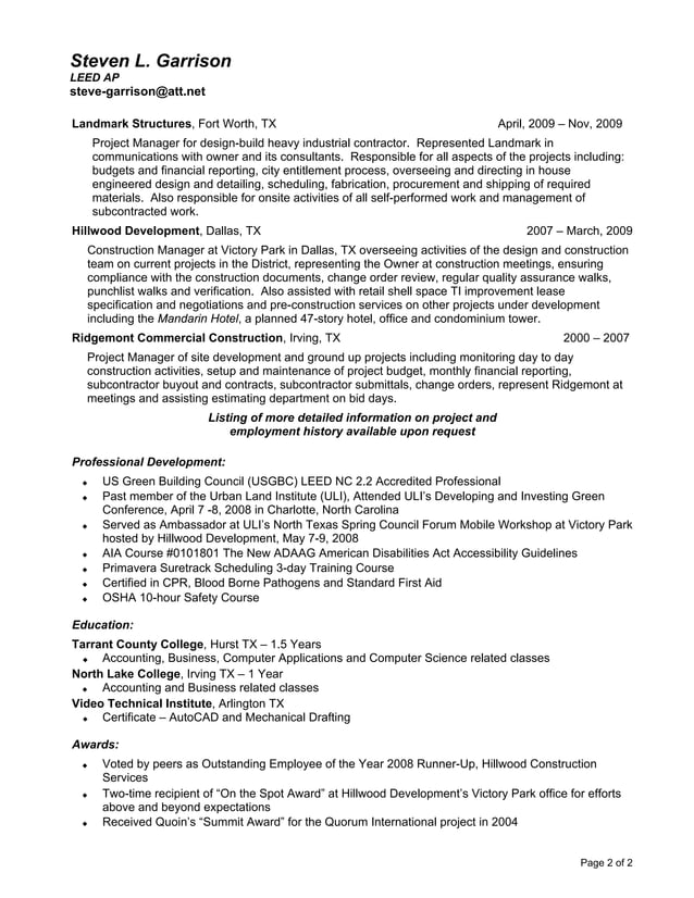 Resume And Detailed Project History | PDF