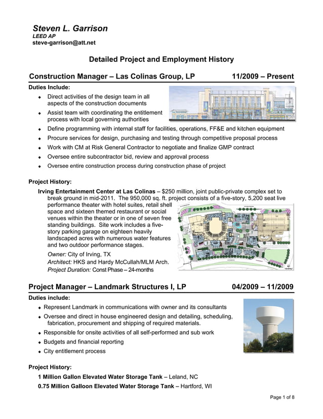 Resume And Detailed Project History | PDF