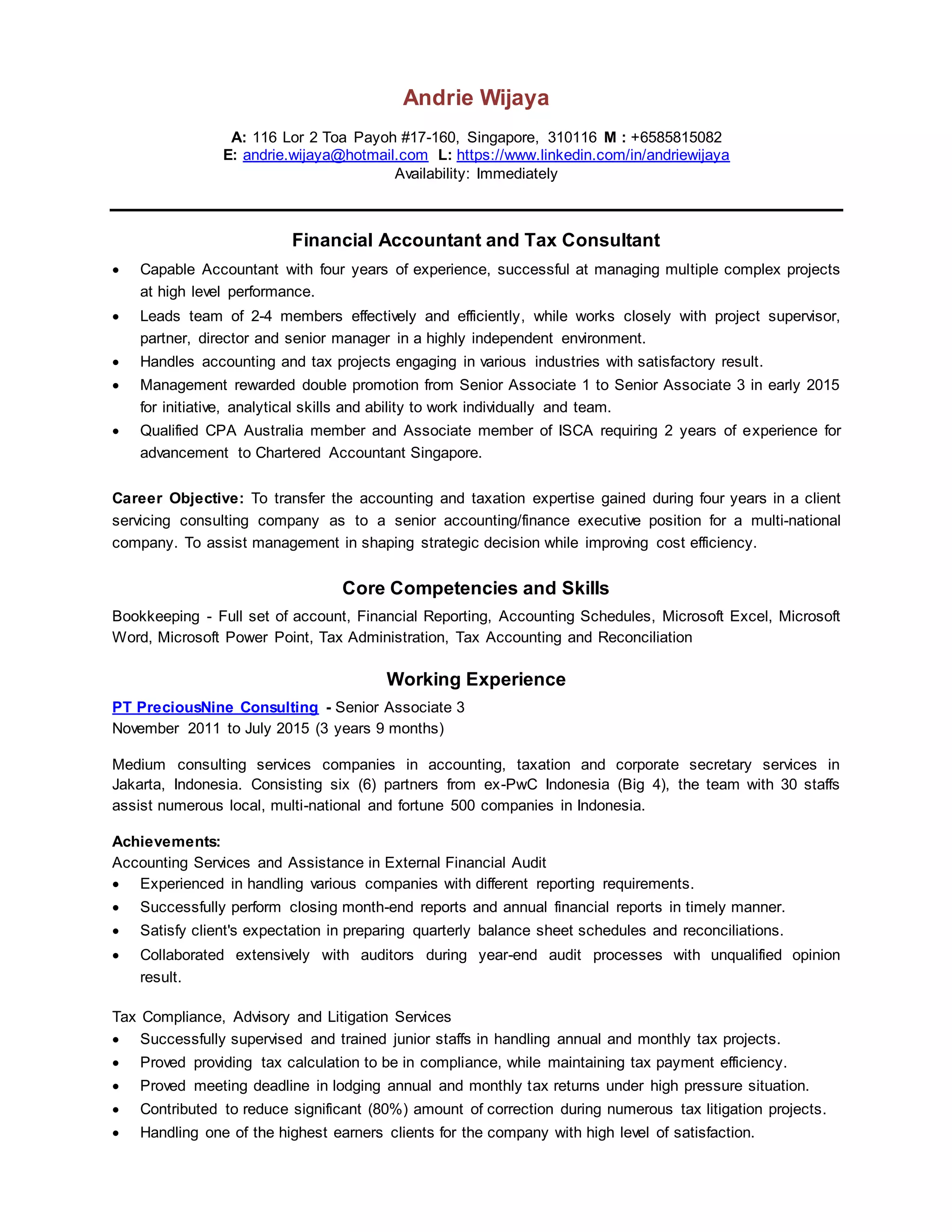 Resume andrie wijaya | DOCX