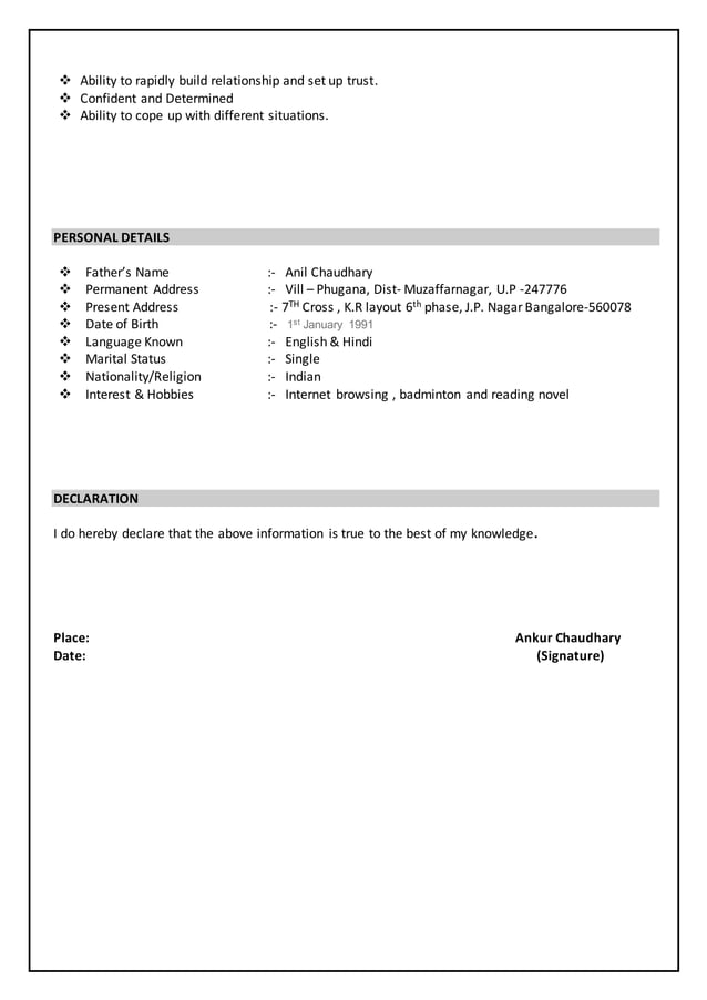 Resume ankur chaudhary | PDF