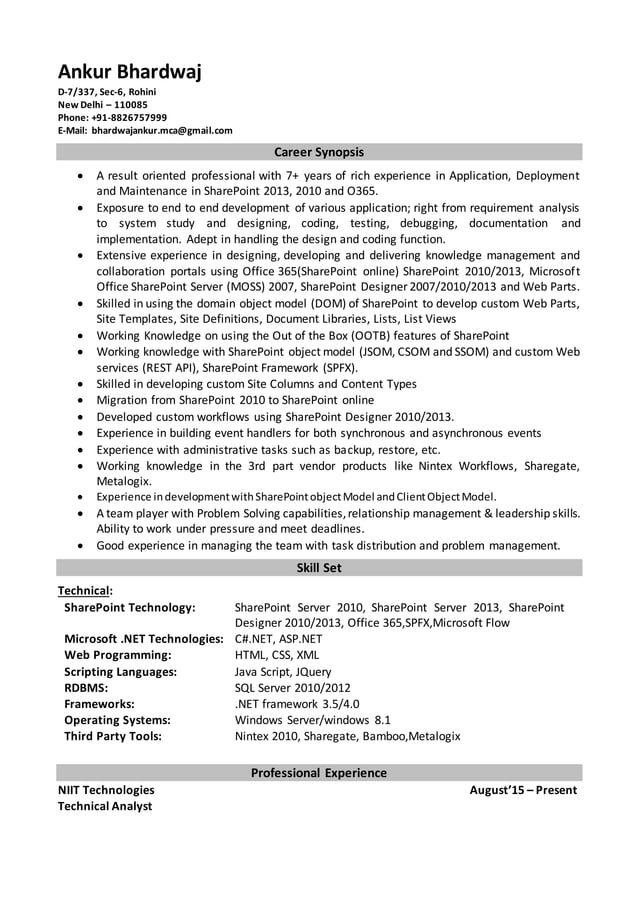 Resume ankur new | PDF