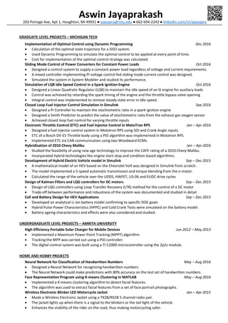 Resume aswin j | PDF | Green Vehicles | Auto Type