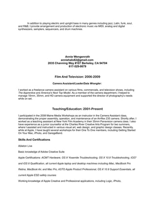 Resume august 2016 | RTF