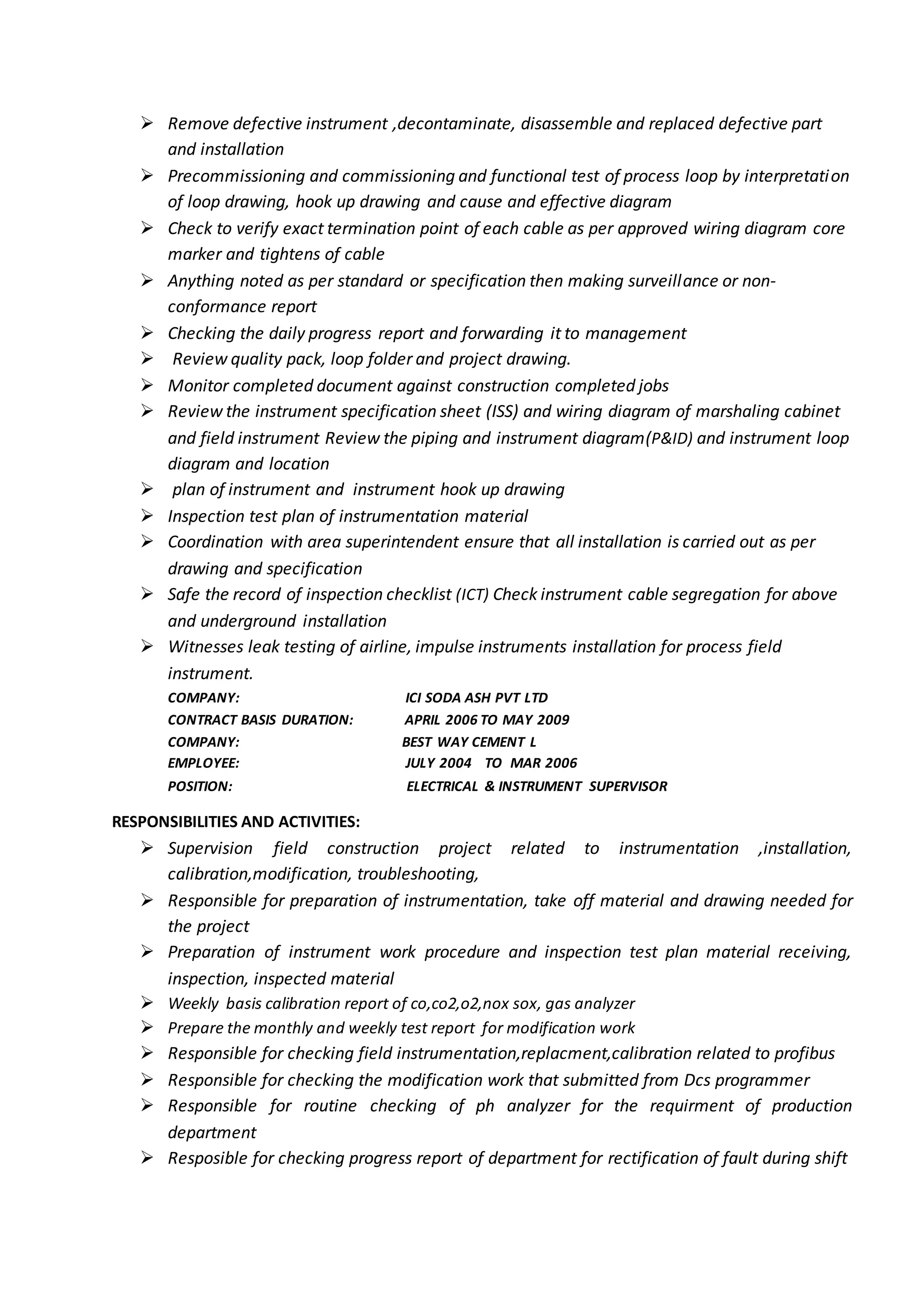 ELECTRICAL AND INSTRUMENT SUPERVISOR | DOCX