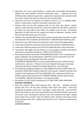 ELECTRICAL AND INSTRUMENT SUPERVISOR | PDF