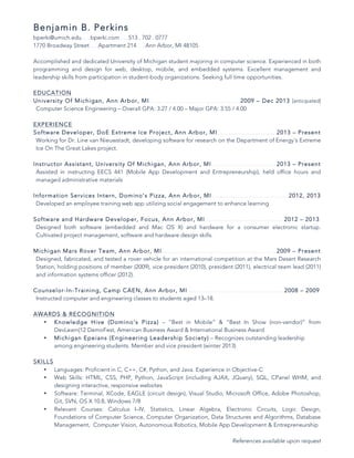 Resume ben perkins | PDF