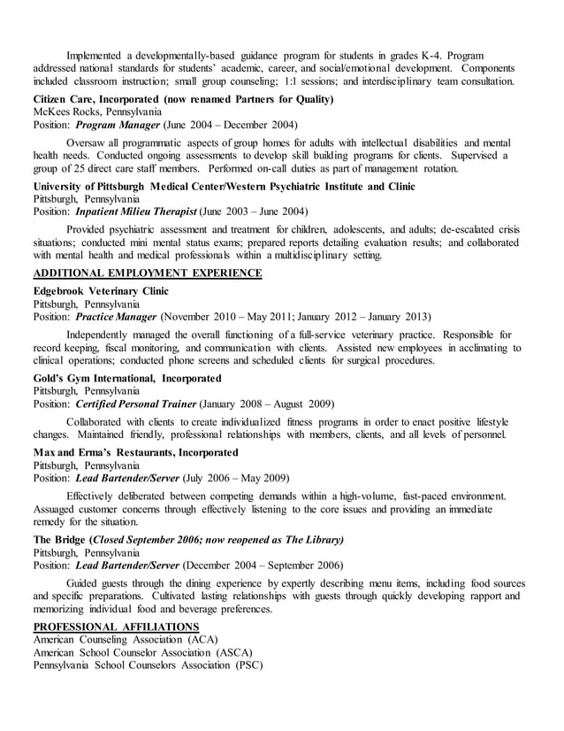 Clinical mental health resume with active licensure (LPC) | DOCX ...