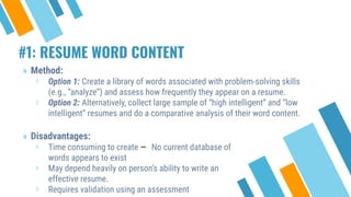 Resume biodata and problem solving skills | PPT