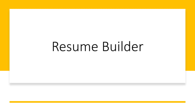 Resume Builder | PPTX