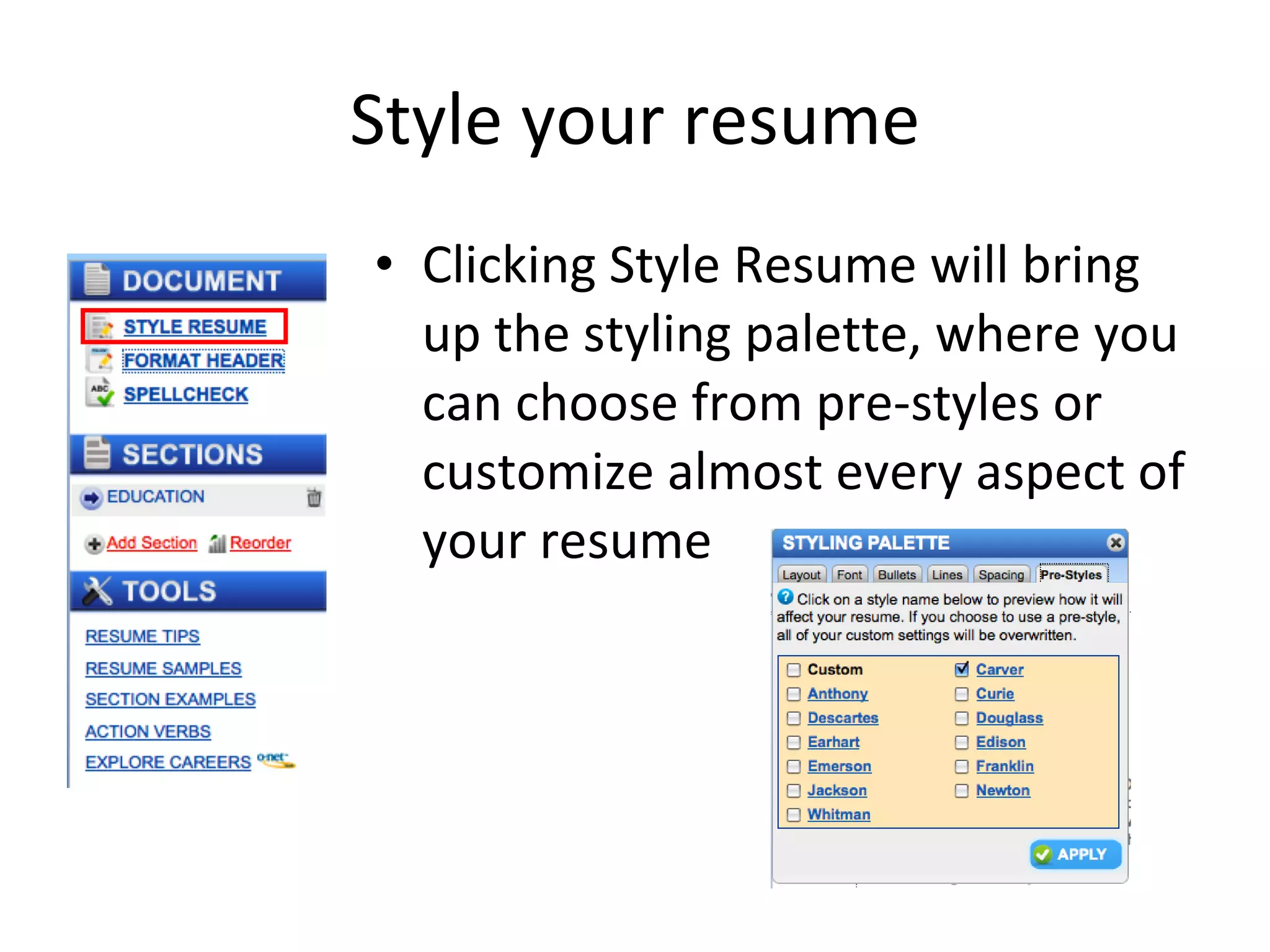 Resume Builder Guide | PPT
