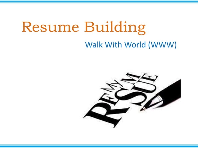 Resume building | PPT