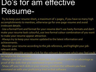 Resume building the sparks foundation | PPT