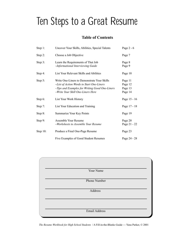 Resume Building for Teens | PDF