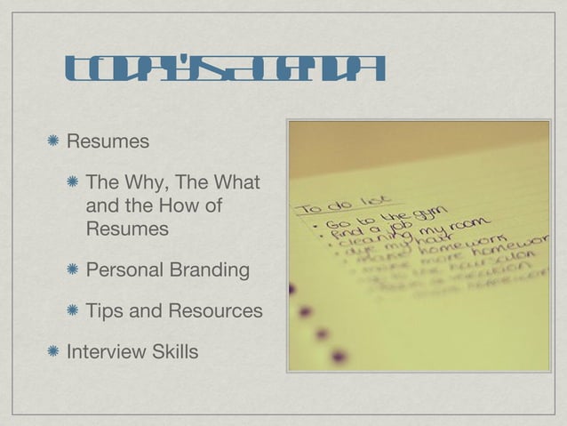 Resume Building Workshop | PPT