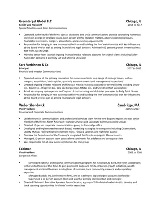 Resume by larry larsen corporate affairs financial communications ...