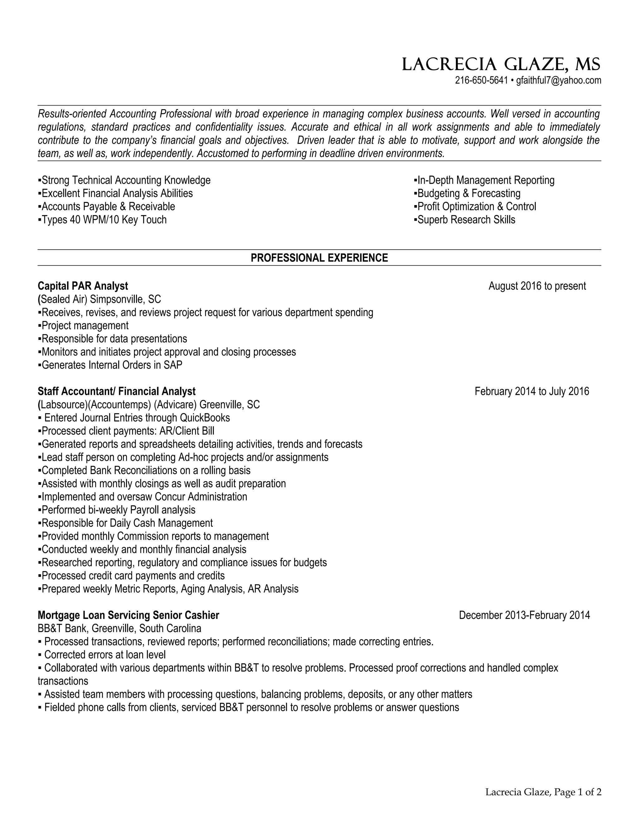 Resume(current) | DOC