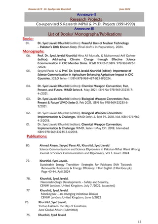 Professor Dr. Syed Javaid Khurshid, Consultant | PDF
