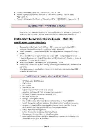 Offshore shift supervisor cum Offshore Construction Superintendent | PDF