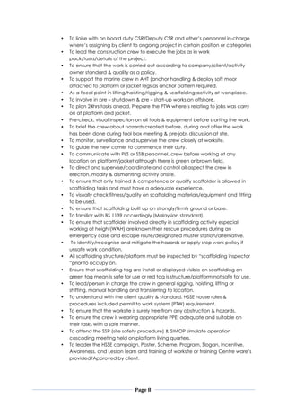 Offshore shift supervisor cum Offshore Construction Superintendent | PDF