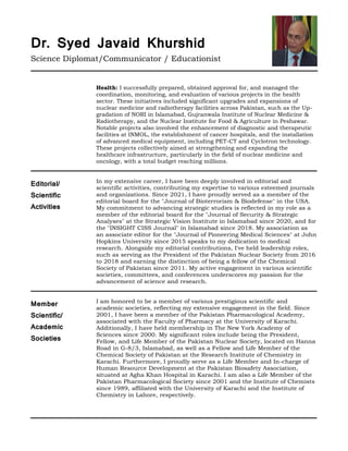 Resume and CV of Dr Syed Javaid Khurshid | PDF