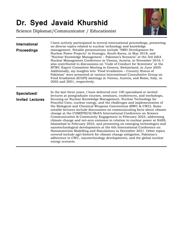 Resume and CV of Dr Syed Javaid Khurshid | PDF | Business | Business ...