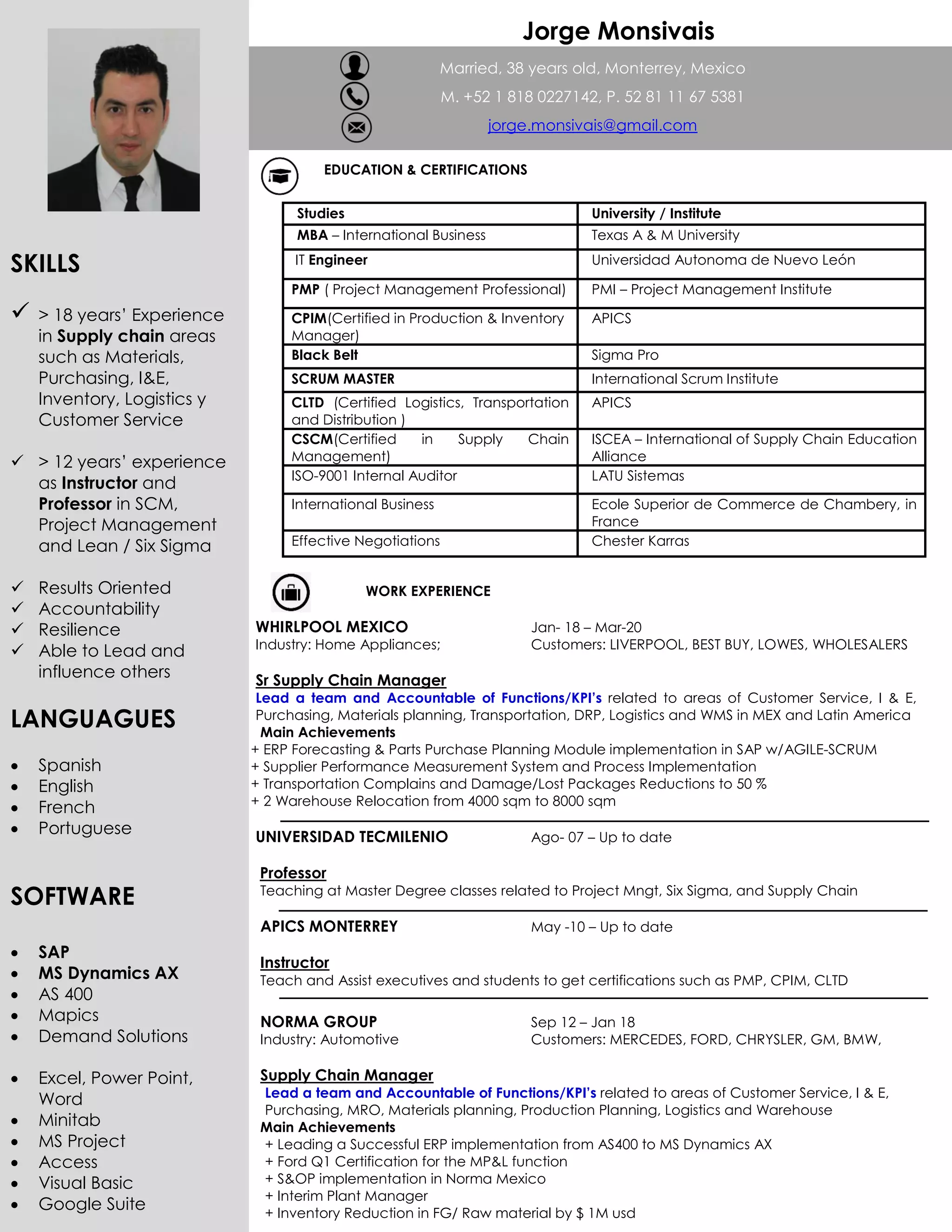 Resume CV | PDF