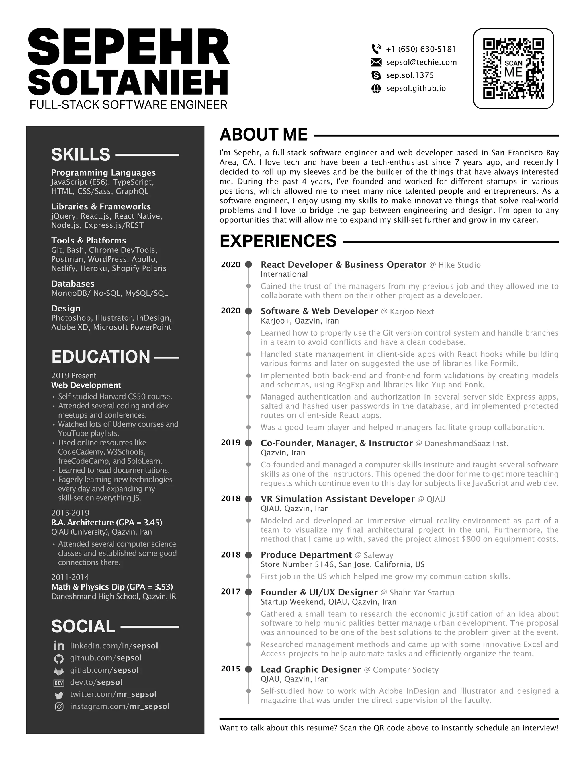 [Resume CV] Sepehr Soltanieh | PDF