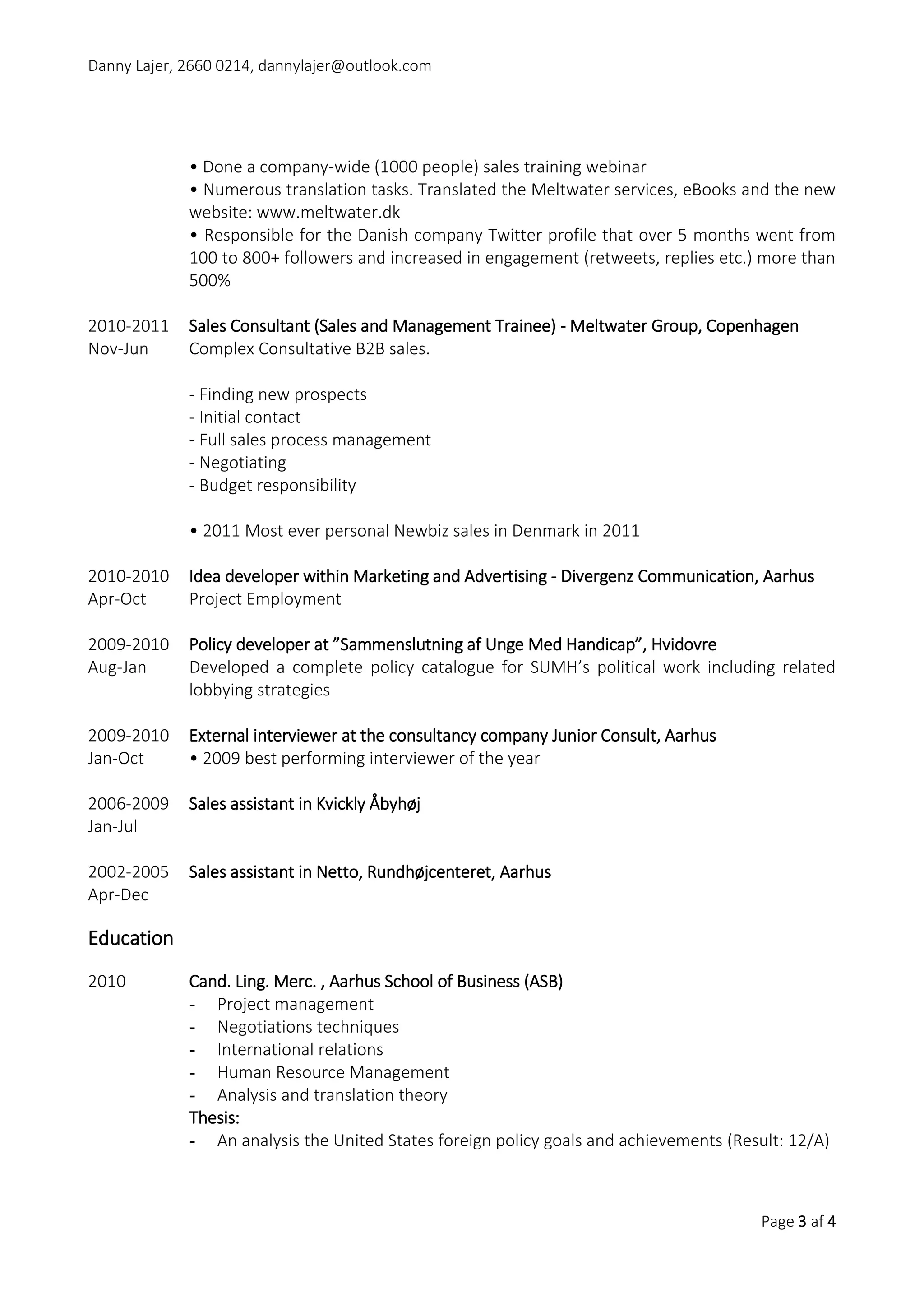 Resume Danny Lajer | PDF