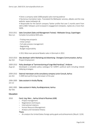 Resume Danny Lajer | PDF