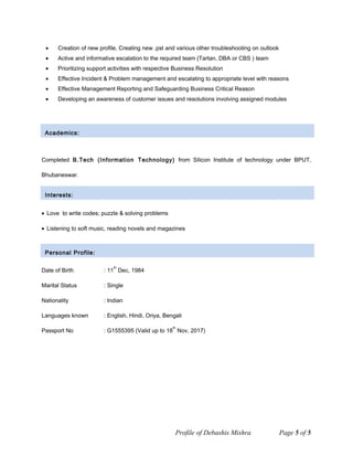 Resume debashis mishra | DOC | IT and Internet Support | Internet