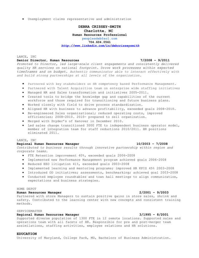 Resume debra c smith resume 11 2016 | PDF