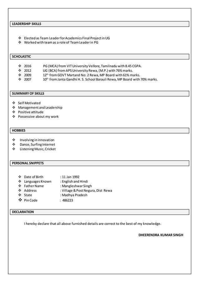 Resume(dheerendra singh) | DOCX