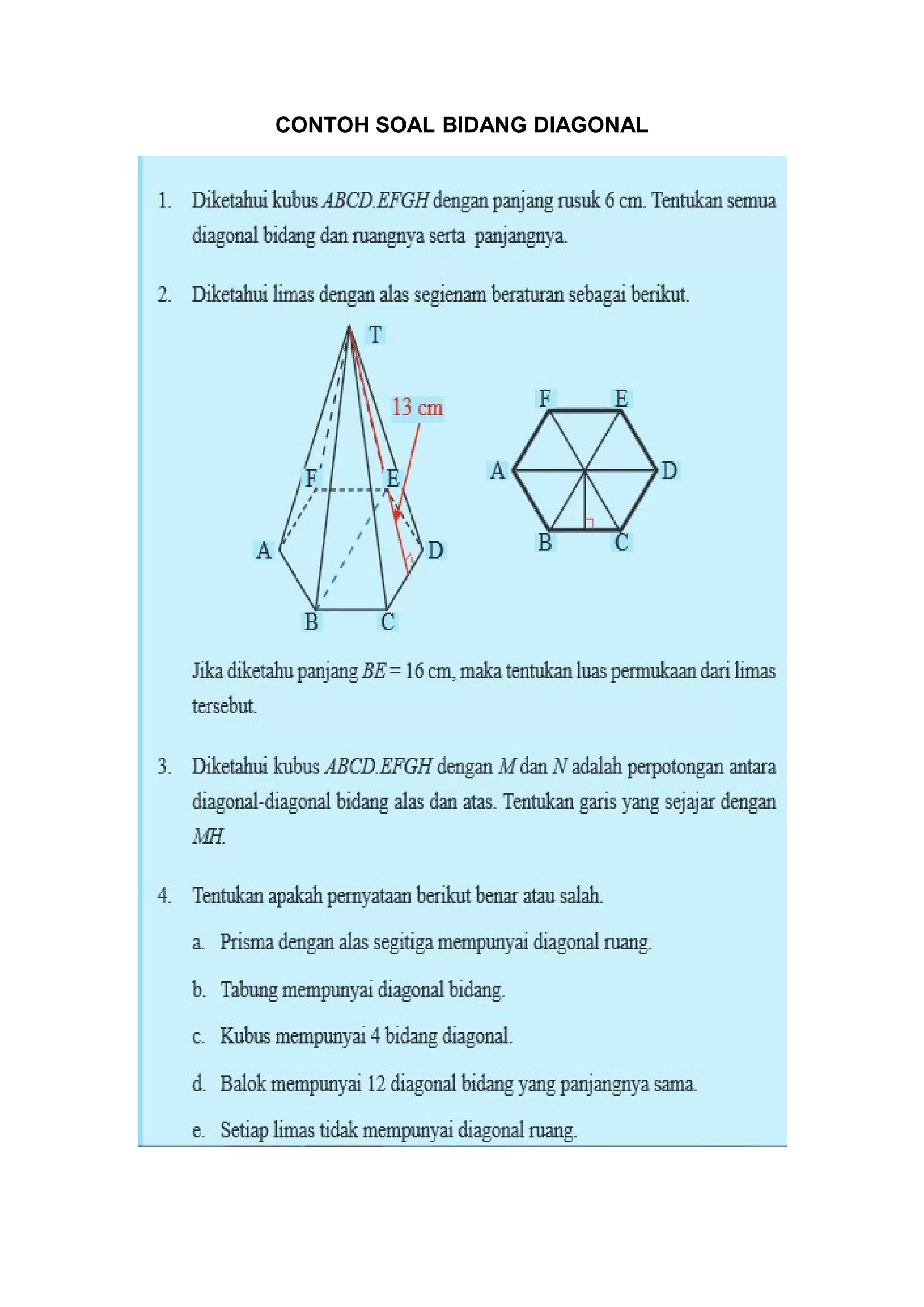 Resume diagonal ruang & bidang | DOC