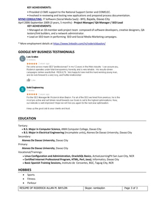 Resume (Digital Marketing Manager) Roderick Allan Baylon | PDF