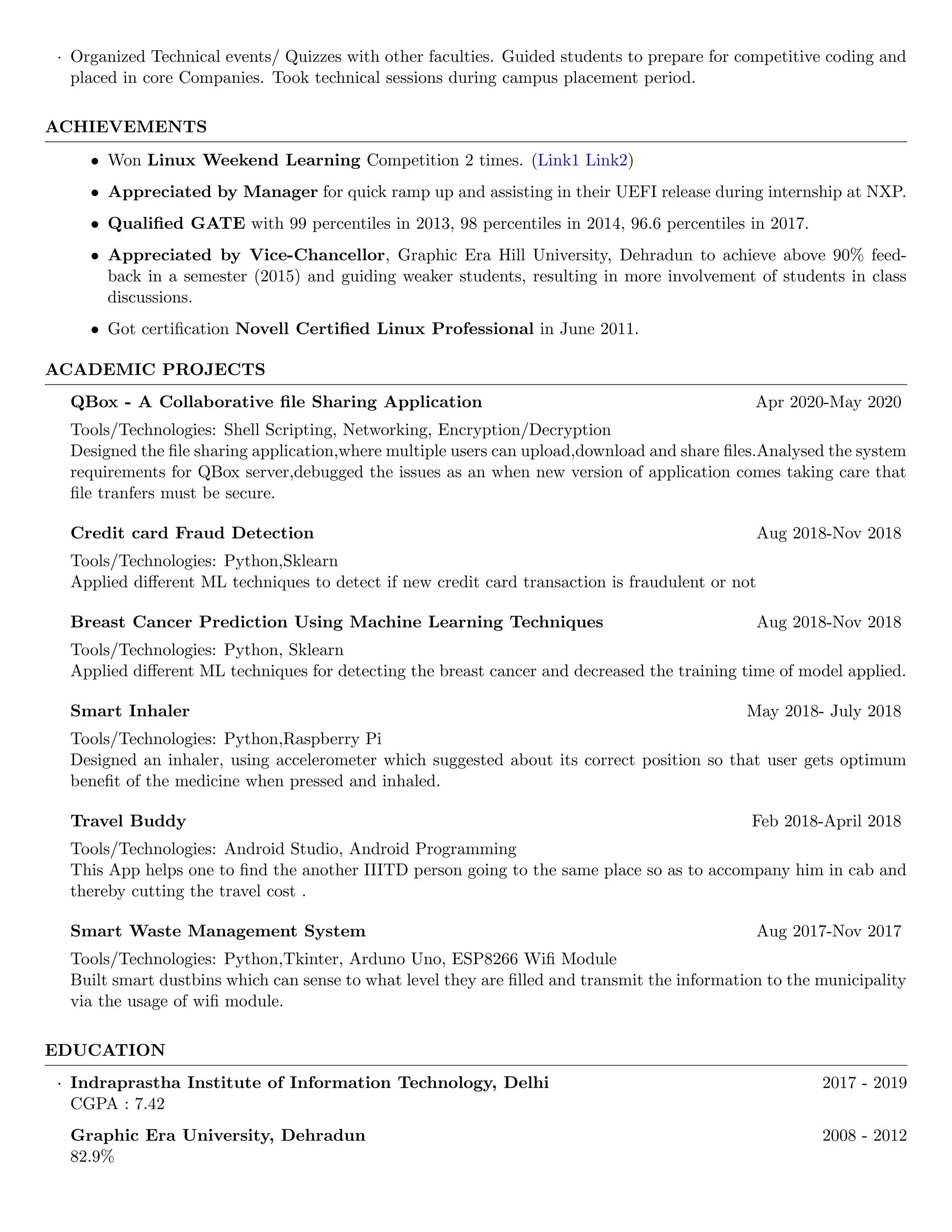 Resume dilip kumar_gangwar | PDF | Operating Systems | Computer ...