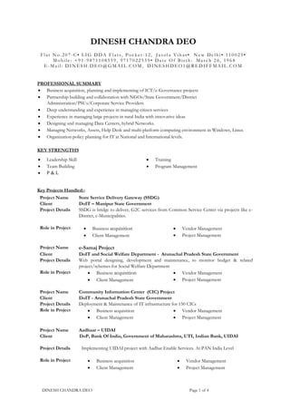 Dinesh Deo CV | PDF