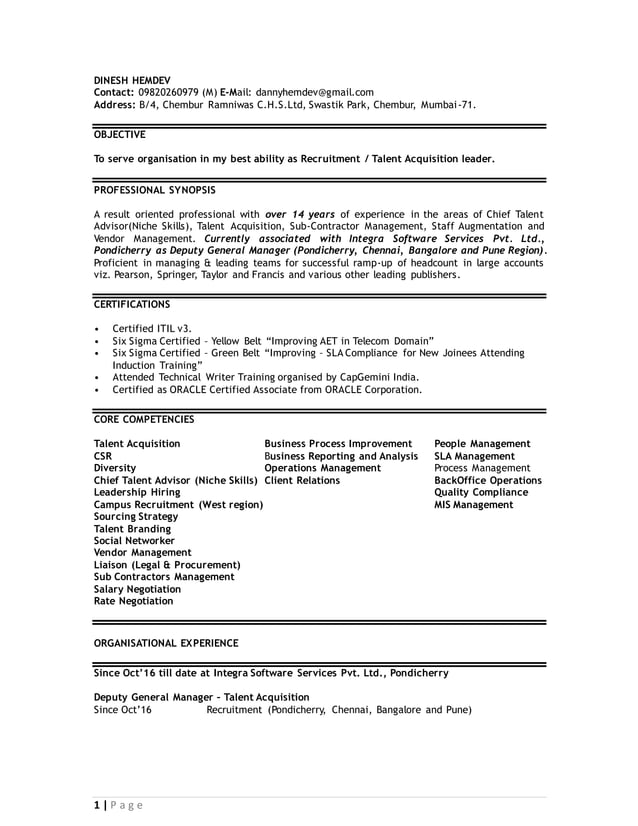 Resume dinesh updated | PDF