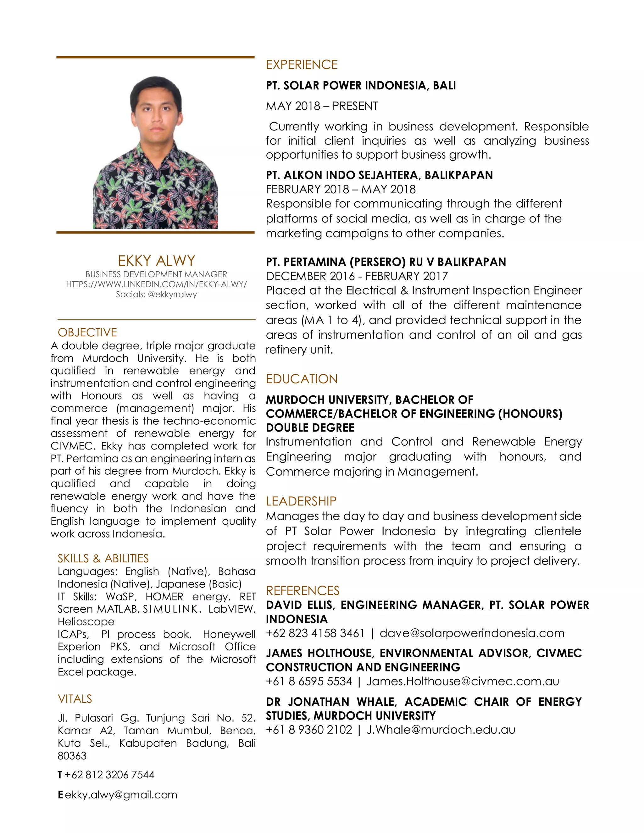 Resume ekky updated 23.04.2019 | Business Utilities | Business