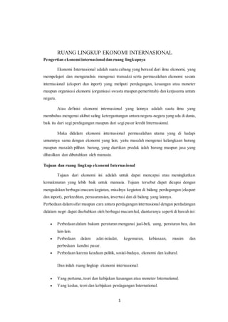 Resume ekonomi internasional uts | PDF