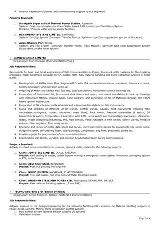 Resume electrical & instrumentation engg 10+ yrs exp | DOC | Civil ...